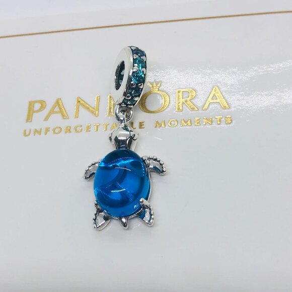 Pandora | Jewelry | Pandora Murano Glass Sea Turtle Dangle Charm | Poshmark